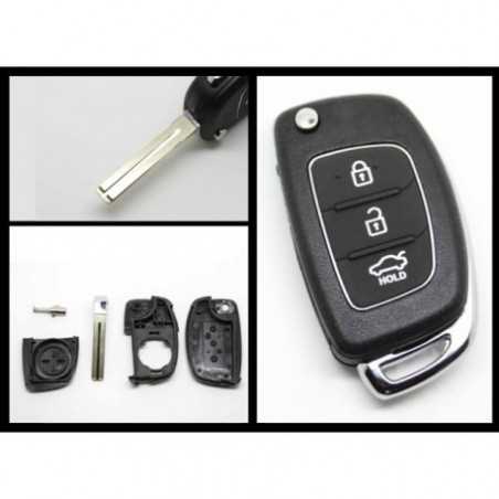 Hyundai 3 Button Flip Remote Key Shell | Replacement Hyundai Key Case